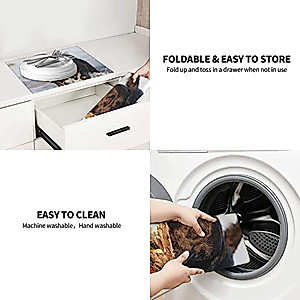 Funny Dog Hunting Duck Printed Drying Mat For Kitchen Ultra Absorbent Microfiber Dishes Drainer Mats Non-Slip Silicone Quick Dry Pad - 18 X 16inch