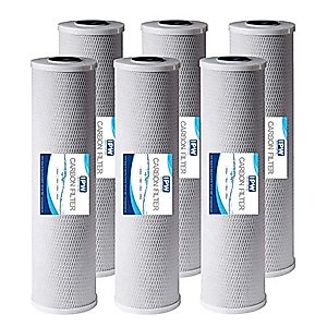 20" x 4.5" Full Flow Coconut Shell Water Filter Cartridge | Activated Carbon Block CTO | Compatible with CB-45-2005, EP-20BB, CBC-20BB, EP-20BB, MatriKX 32-450-20-GREEN, Filtrex FXB20CL2, 6 Pack