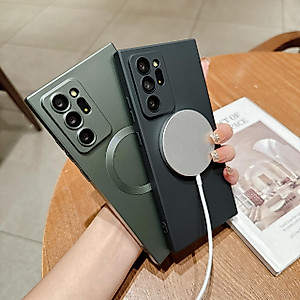 phylla for Samsung Galaxy Note 20 Ultra Phone case [Compatible with MagSafe] [Full Camera Protection Slim] Luxury Magnetic Solid Color Cover Soft Silicone Bumper for Note 20 Ultra 5g 6.9" (Black)