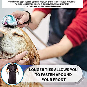 Aulett Home Waterproof Rubber Vinyl Apron Black - 40" Heavy Duty Model - Stay Dry When Dishwashing, Lab Work, Butcher, Dog Grooming, Cleaning Fish - Industrial Chemical Resistant Plastic