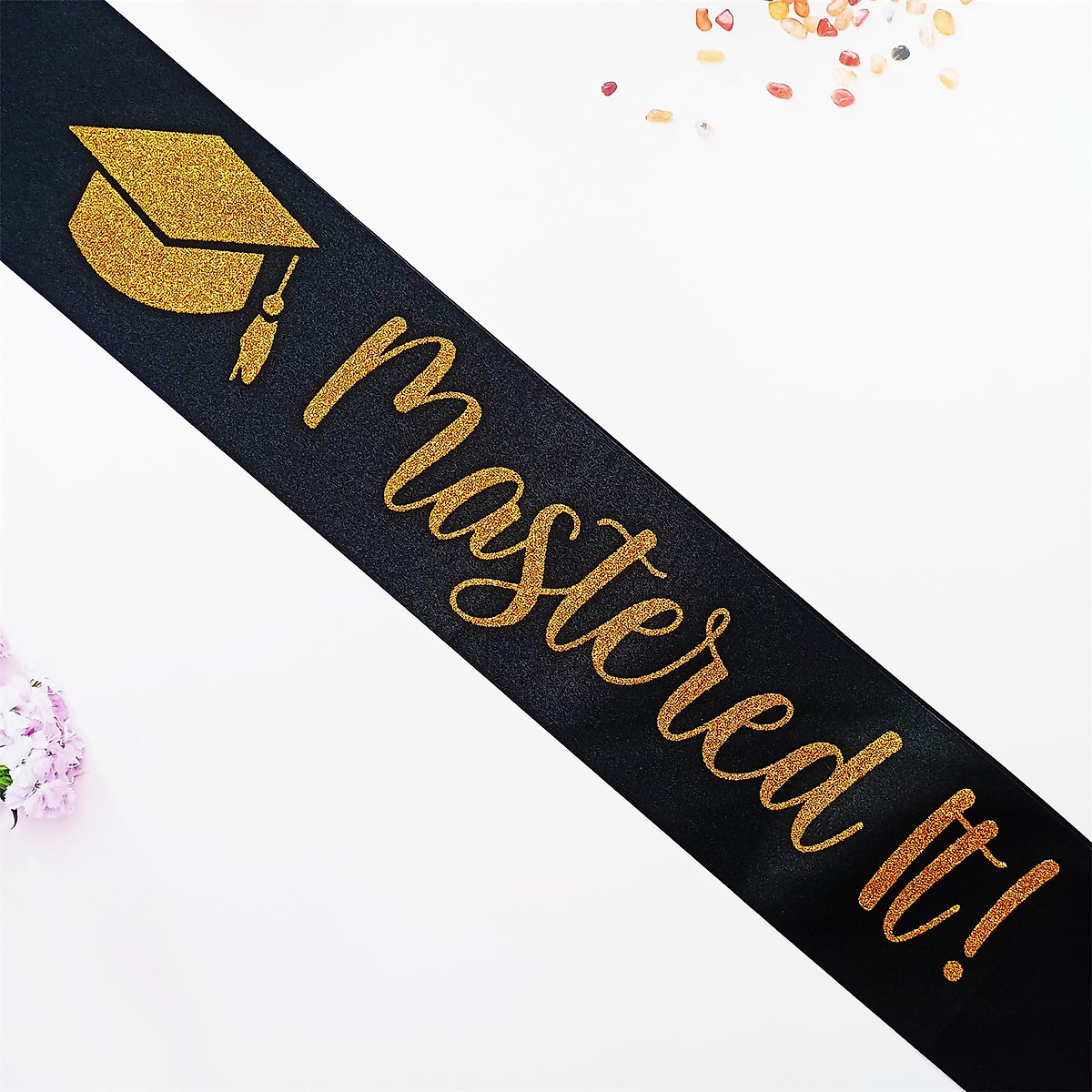 Magnusson's Garden Mastered It Graduation Sash Stole, Class of 2024 Sash, Congrats Grad Decorations, Masters Graduation Gift for Her or Him, Grad Party Supplies