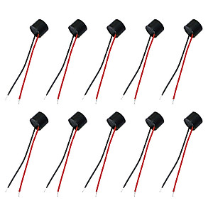 Maxmoral 10pcs DC 12V 85dB Active Buzzer Mini Electronic Buzzers Wired Connector