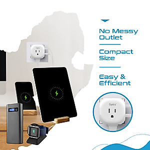 Ceptics South Africa Travel Adapter - 5 Input with QC 3.1A Dual USB and USB-C - Ultra Compact - Light Weight - USA to Any Type M Countries Such as Namibia, Botswana and More (PTU-10L), White