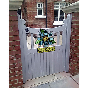 Metal Flower Welcome Signs for Outside Hanging Wall Art Plaque Sign for Front Door Porch Home Decor