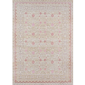 Momeni Rugs Isabella Traditional Oriental Flat Weave Area Rug, 7'10" x 10'6", Pink