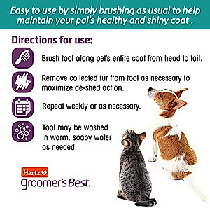 Hartz Groomer's Best Deshedding Slicker Dog Brush, Black/Violet