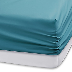 Comfort Spaces Microfiber Bed Sheets Set 14" Deep Pocket, Wrinkle Resistant, All Around Elastic - Year-Round Cozy Bedding Sheet, Matching Pillow Cases, Twin, Teal 4 Piece