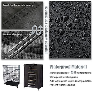 Gicov Bird Cage Cover Good Night Birdcage Cover Breathable Washable Material Parrot Cage Protection Waterproof Bird Critter Cat Cage Shading Cover Easy On and Off