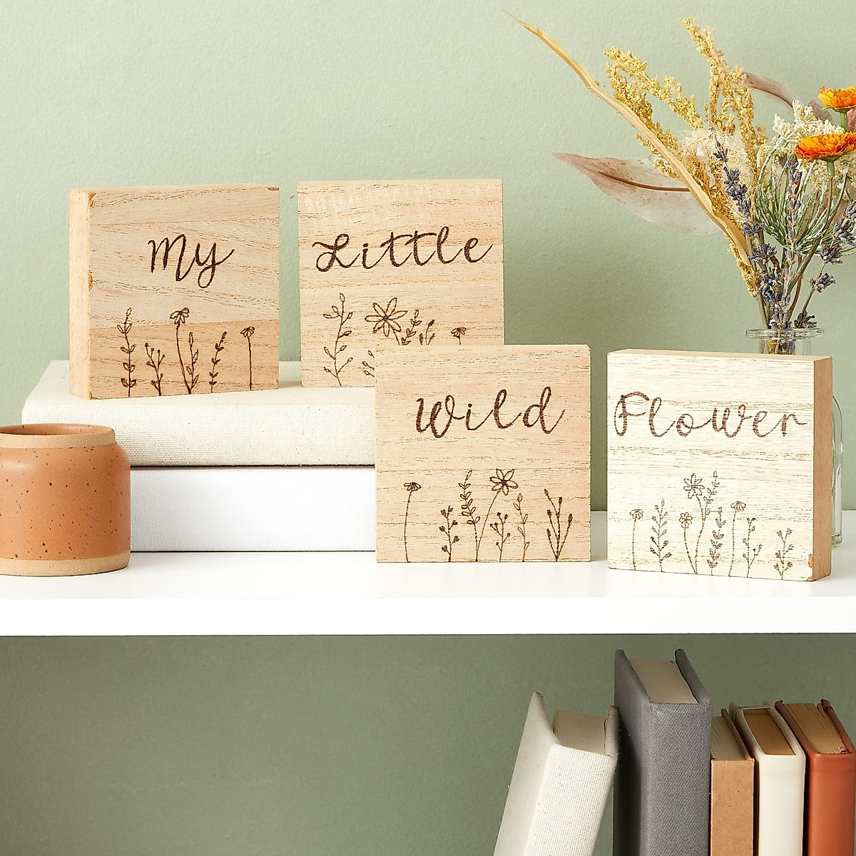 Unfinished Wood Blocks for Crafts, 1 Inch Thick MDF Squares (4x4 in, 4 Pack)