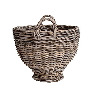 Creative Co-Op Woven Rattan Storage, Natural Basket