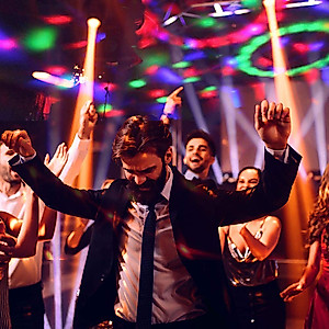 Party Lights, Disco Ball Disco Lights,Dj Rave Lights Led Strobe Lights Sound Activated Stage Lights Projected Effect Dancing Lights Remote Control for Birthday Xmas Wedding Bar KTV Christmas-2 Packs