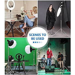 9.2ft/110'' Stainless Steel Light Stand, Sdfghj Heavy Duty Light Stand Photography Tripod with 1/4'' to 3/8'' Screw Adapter for Strobe Flash, LED Ring Light, Monolight, Softbox, Reflector, Speedlight