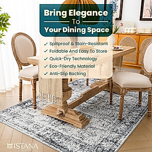 Istana 5x7 Rugs - White Cream/Grey Area Rug - Kid & Pet Friendly Living Room Area Rugs 5x7 - Non Shedding Plush Area Rugs 5x7 - Foldable 5x7 Rugs for Bedroom - Eco-Friendly 5x7 Washable Area Rug