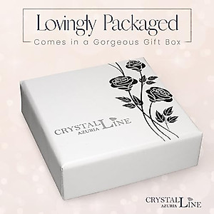 Crystalline Azuria Teardrops Wedding Dangle Earrings with Black Zirconia Crystals 18K Gold Plated for Women