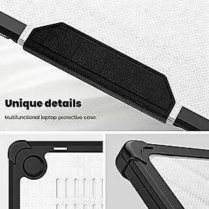 Batianda Case for M3 MacBook Air 13.6 inch 2024 2022 Model A3113/A2681- Full Protection Anti-Collision Design Foldable Stand TPU Bumper with Keyboard Cover Protector - Durable Scratch-Resistant, Black