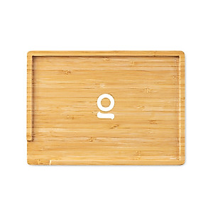 ONGROK Bamboo Tray, Small (9x6 in), Mini Wooden Tray with Small Rolling Surface