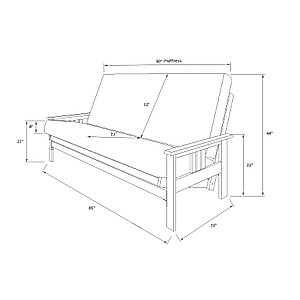 Kodiak Furniture Monterey Futon Set in Espresso Finish, Suede Navy