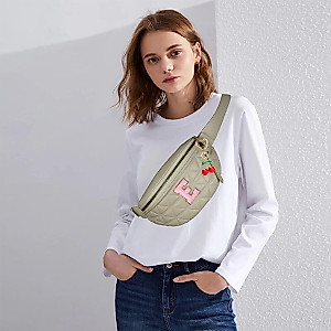 Fashion Waist Packs for Women Fanny Packs Quilted Belt Bag Festival Bum Bags Crossbody Waist Purse for Sports Workout Traveling Running Casual(Women Fanny Pack for Beige)