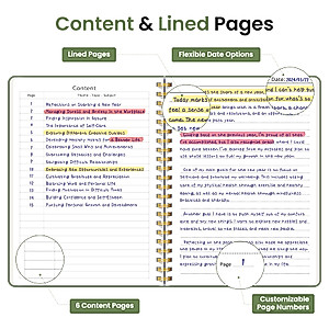 Lined Spiral Journal Notebook for Women & Men, 140 Pages, College Ruled Hardcover Notebook for Work & Note Taking, Journals for Writing, A5(6"x8") - Green