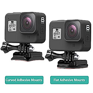 Wealpe Adhesive Mounts Helmet Flat Curved Mounts with 3M Sticky Pads Tape Compatible with GoPro Hero 11, 10, 9, 8, 7, Max, Fusion, 6, 5, 4, Session, 3+, 3, 2, 1 Cameras
