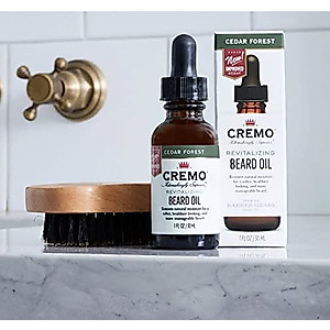 Cremo Beard Oil, Revitalizing Cedar Forest, 1 fl oz - Restore Natural Moisture and Soften Your Beard To Help Relieve Beard Itch