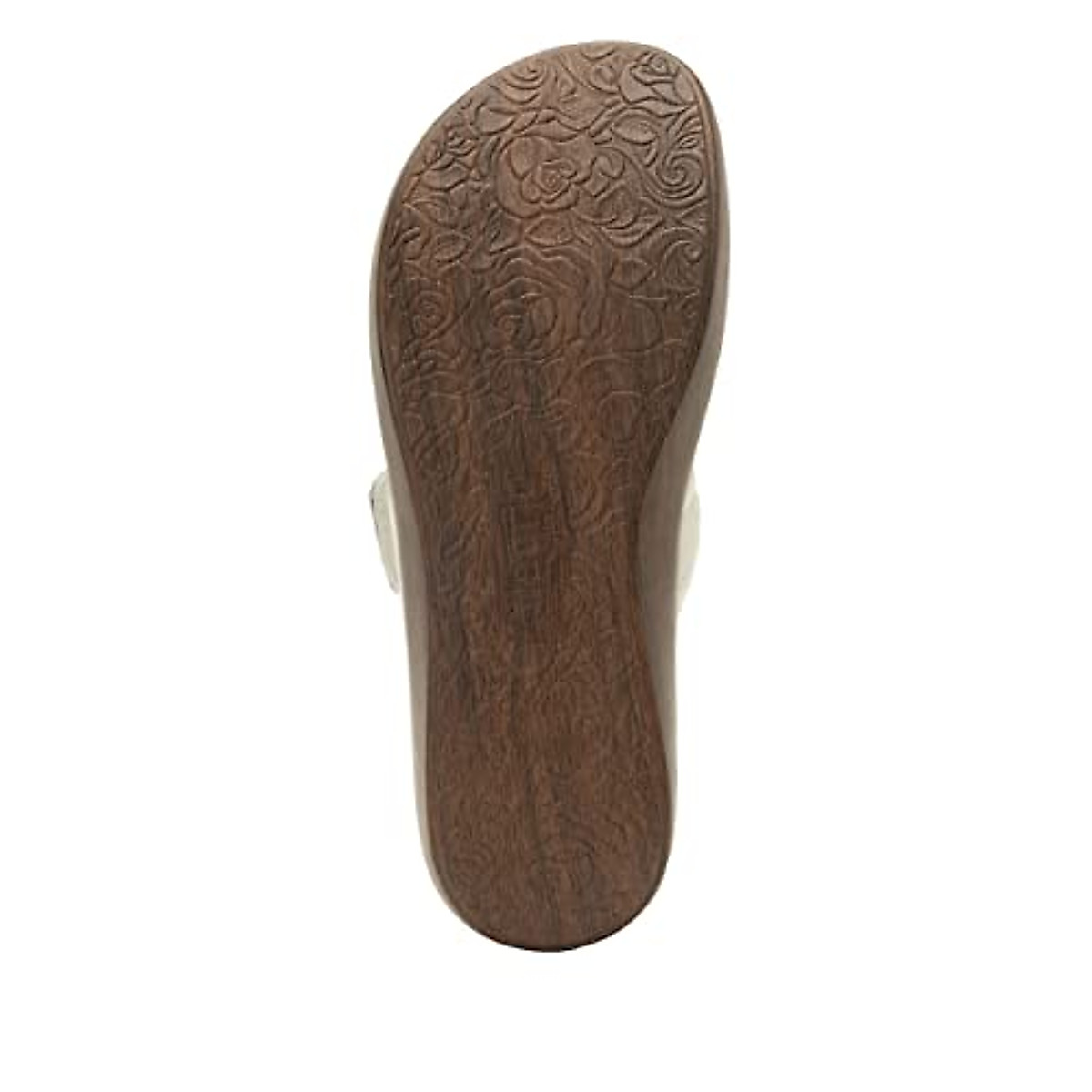 Alegria Womens Brayah White Leather Double Strap Slide Sandal 9.5-10 M US