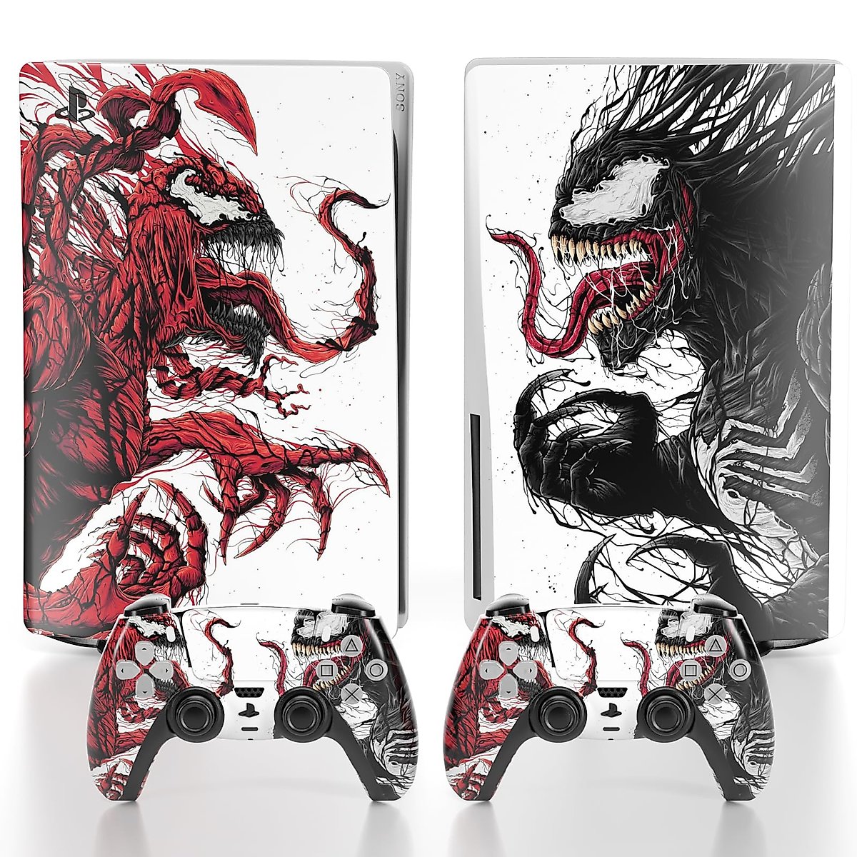 TESSGO PS 5 Skin Disc Edition Anime Console and Controller Vinyl Sticker, Durable, Scratch Resistant, No Bubble, Precisely Line Up, Compatible with Play S tation 5