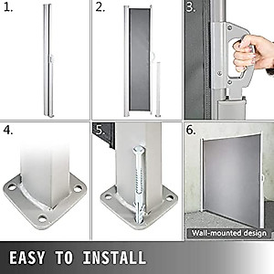 Nisorpa Retractable Screen for Patio 71'' H x 118'' L Standing Outdoor Privacy Retractable Side Awning Wind Screen Patio Garden Pools Side Pull Out Sun Shade Cloth Divider Blind Waterproof (Grey)