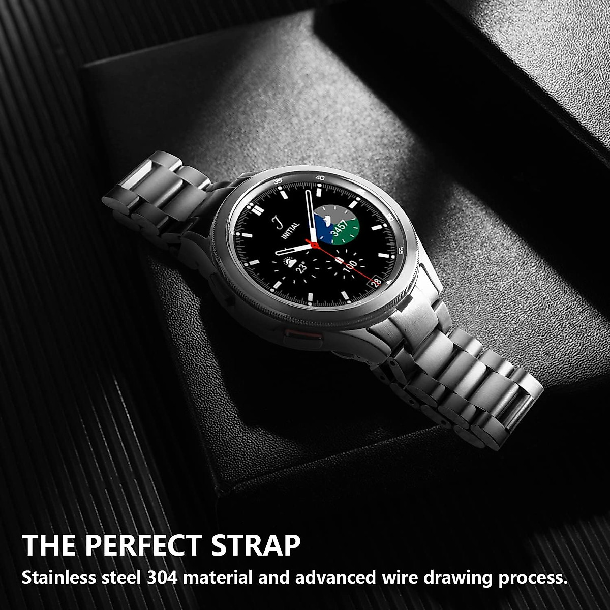 GOLDTOLUCK Compatible with Samsung Galaxy Watch 7 6 5 4 FE Band Ultra Pro Classic 43mm 47mm 45mm 40mm 44mm 42mm 46mm No Gap Classy Elegant Casual Men Women Metal Business Stainless Steel