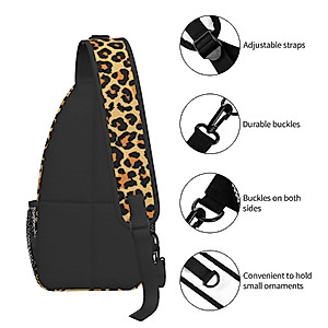 Mounno Leopard Print Sling Bag Leisure Oblique Cross Chest Bag For Men Women,Durable Adjustable Gym Bag Cycling Traveling Hiking Daypack