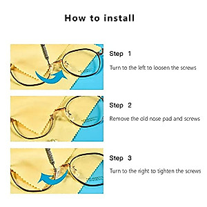 6 Pairs YAFIYGI Nose Pieces for Eyeglasses Dlide in Upgraded Nose Pad Replacement Kit Set with Glasses Screws and Micro Screwdriver