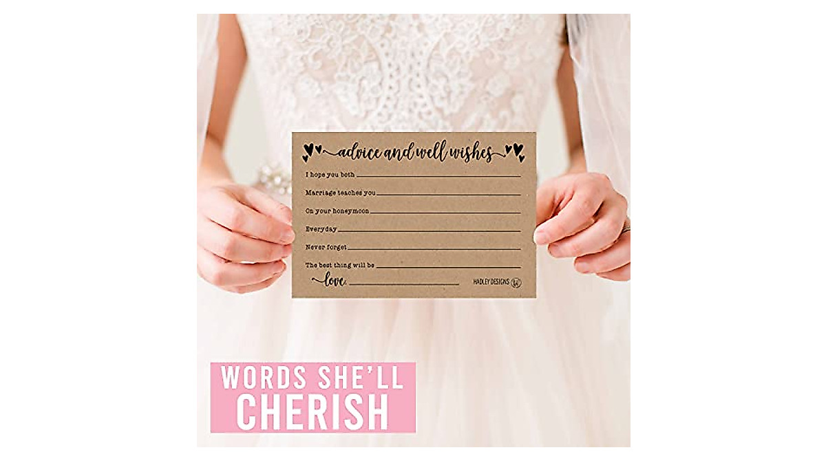 50 Wedding Advice Cards for Bride & Groom