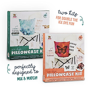 2 DIY Ice Dye 16x16 Pillow Case Kit - Teen Girl Birthday Trendy Stuff- Room Decoration - Arts and Crafts Kit for Tween- Girls Gifts Ideas Ages 8 10 11 12 13 14 Years Old -Tie Dye Kits for Women