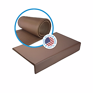 Kidkusion Soft Seat Edge Cushion | Made in USA | 108" | Brown | Fireplace Cushion and Hearth Pad