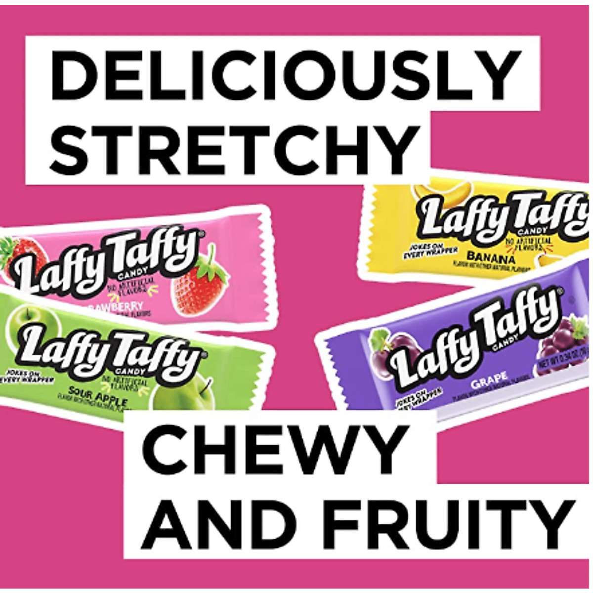 Bundle of Laffy Taffy Candy Individually Wrapped Mini Bars, Assorted Fruit Flavors & Fruit Combos, 6oz bags (Pack of 2)
