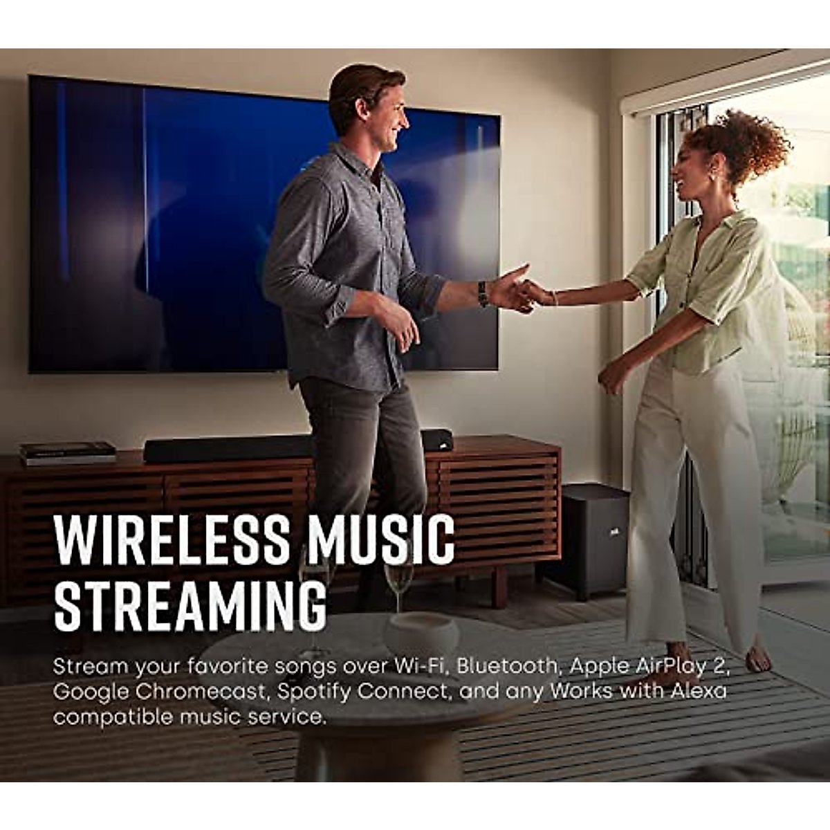Polk MagniFi Max AX 5.1.2 Channel Sound Bar with 10" Wireless Subwoofer (2022 Model), Dolby Atmos and DTS:X Certified, Polk's Patented VoiceAdjust & SDA Technologies, Easy Setup,Black