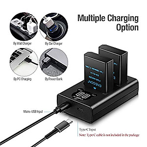 ENEGON EN-EL14/EL14a Replacement Battery (2 Pack) and Smart LCD Dual Charger Kit for Nikon D3100, D3200, D3300, D3400, D3500, D5100, D5200, D5300, D5500 Coolpix P7000 P7100 P7700 P7800 Cameras