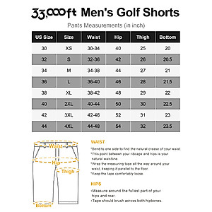 33,000ft Men's Golf Shorts 9" Dry Fit Stretch Golf Short UPF 50+ Lightweight Flat Front Golf Shorts with Pockets Grey