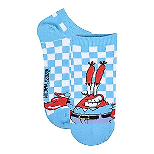 SpongeBob SquarePants Women's Krusty Krab Burger No Show Socks, Black, 9-11