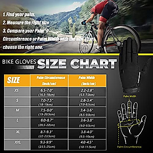 Cycling Gloves Bike Gloves Biking Gloves for Men Women,Touchscreen Full Finger Shock-absorbing Mountain Bike Gloves,5MM Gel Pads MTB Road Bicycle Gloves for Running,Hiking,Outdoor Sports-Black-XL
