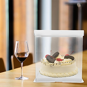 Kichvoe 5pcs Clear Cake Box 6 inch Transparent Bakery Boxes Plastic Cake Carrier with Lid Food Box Cupcake Cake Container Cake Packing Case for Wedding Birthday Christmas