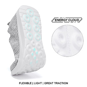 Zefani Walking Shoes for Women Slip On Mesh Sneakers Breathable Casual Shose Lightweight Tennis Shoes Comfortable Athletic Shoes for Gym Travel Work Grey 8.5 M US