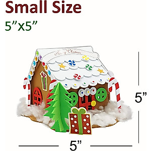 4E's Novelty Make 6 Foam Gingerbread House Kit Crafts (6 Pack) Bulk Christmas Crafts for Kids - DIY Holiday Activity Arts and Crafts