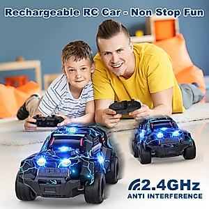 Remote Control Car for Boys 4-7, Off Road Mini RC Car for Kids, Cool Light Up 1/24 Scale Hobby RC Cars Truck Race Car Toy Christmas Birthday Gifts for 3 4 5 6 7 8 Years Old Boys
