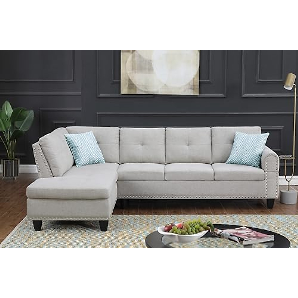 Devion Furniture Stellion Sofas, Light Gray