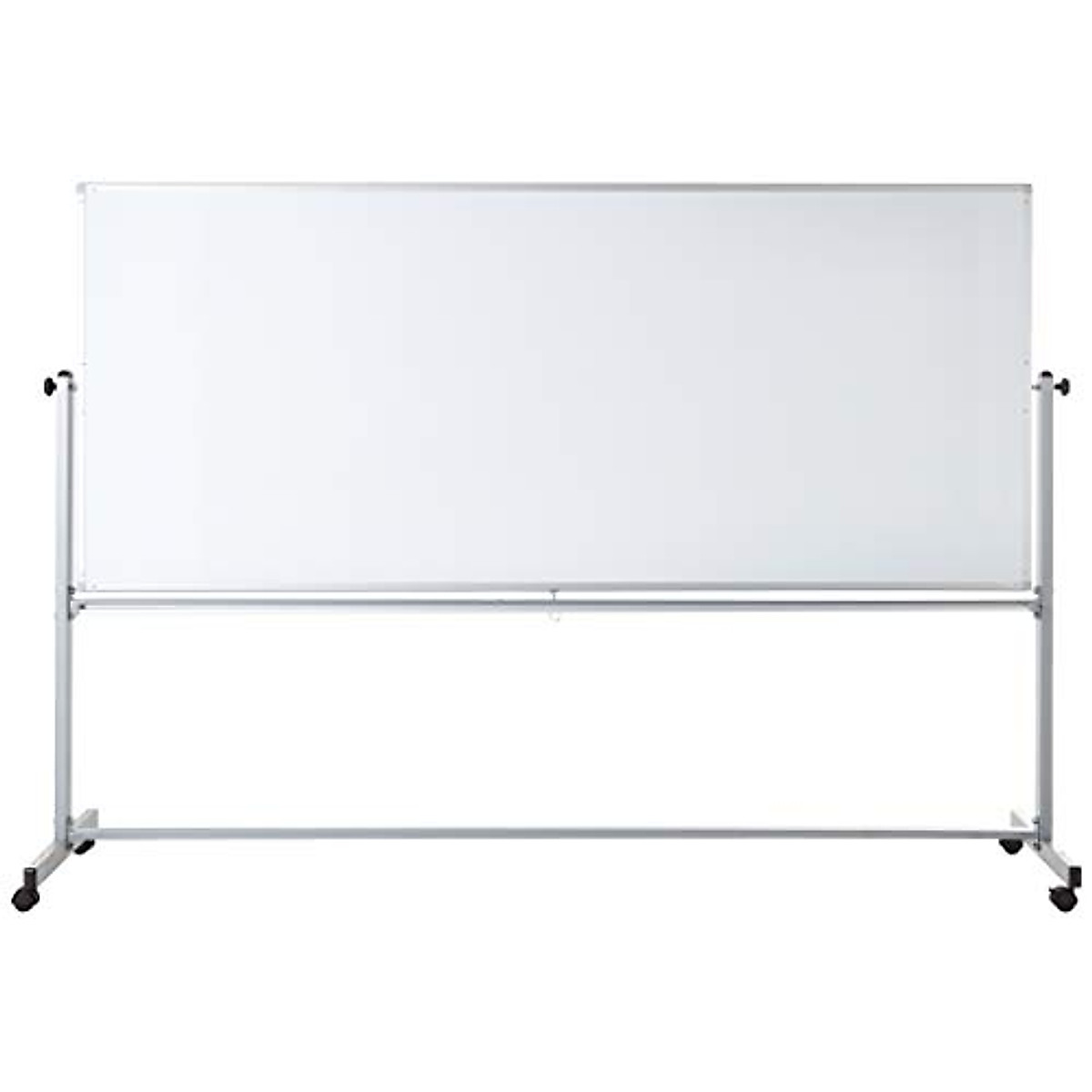 Offex Rolling Reversible Dry Erase 96"W x 40"H Double-Sided Magnetic Whiteboard with Aluminum Frame and Marker Tray - Perfect for School, Classroom, Conference and Presentation