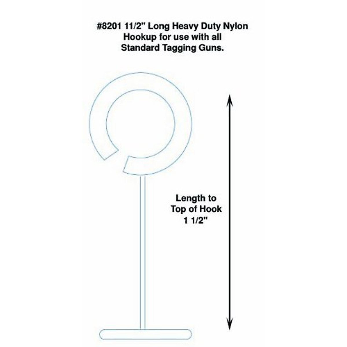 Tach-It 8201 1 1/2" Long Heavy Duty Tach-It Standard Hook Up (Pack of 5000)