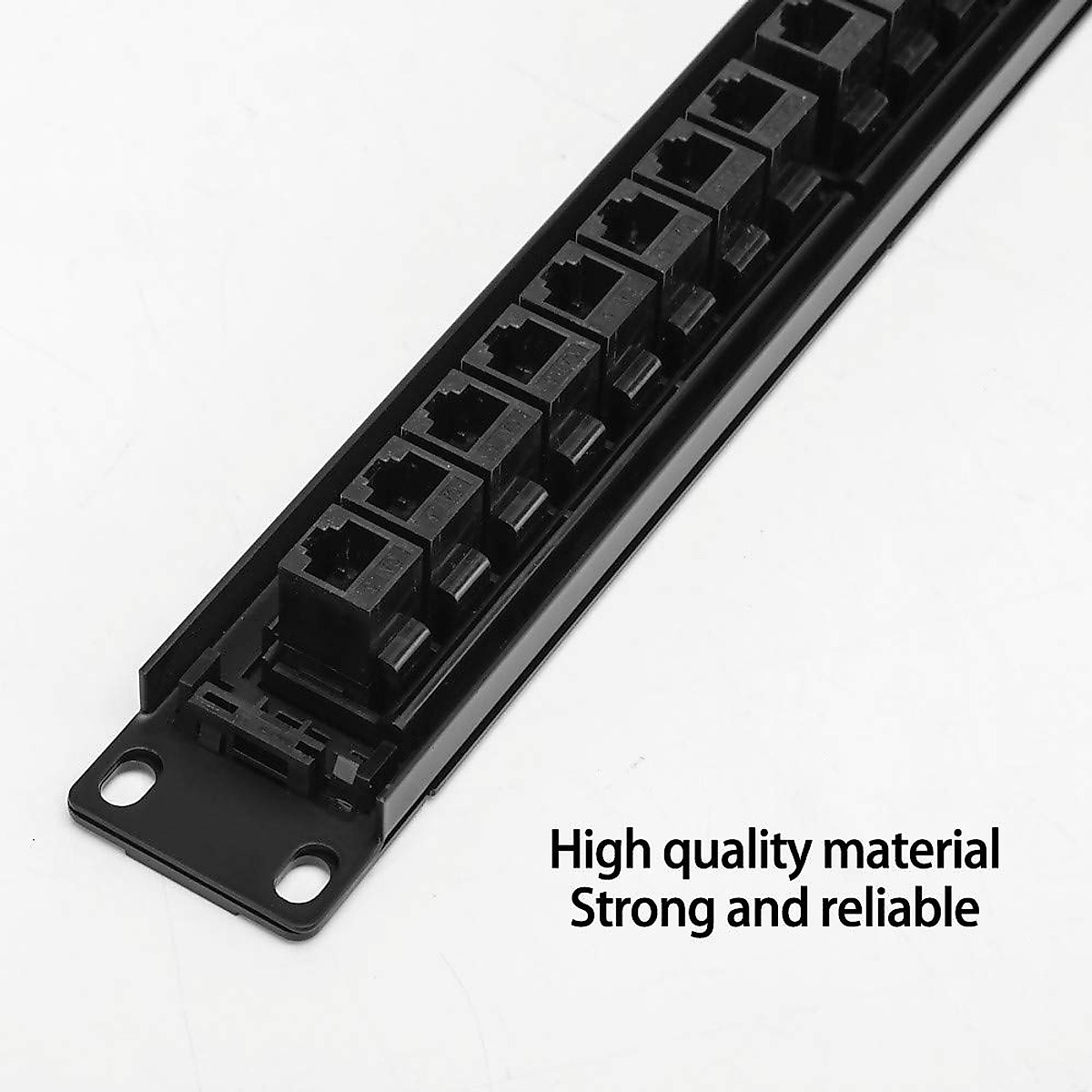Essenc 19Inch 1U Cabinet Rack Pass-Through 24 Port CAT6 Patch Panel RJ45 Cable Jack Modular Frame