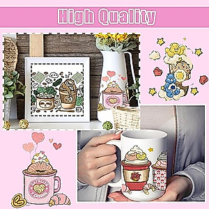 UV DTF Cup Wrap Transfer Stickers for Glass, 10 Sheet Rub on Transfers for Crafting, UV DTF Transfer Waterproof Sticker for 16OZ Libbey Glass Cups Furniture Craft Wood DIY Crafts (Cup-B)