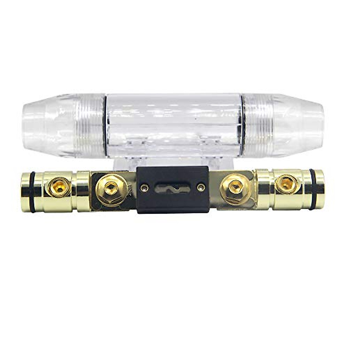 ZOOKOTO 250A 0/2/4 Gauge AWG Car Auto Audio Amplifier 1 in 1 Out ANL Fuse Holder Cable Blocks Distribution Holder Gold Plate